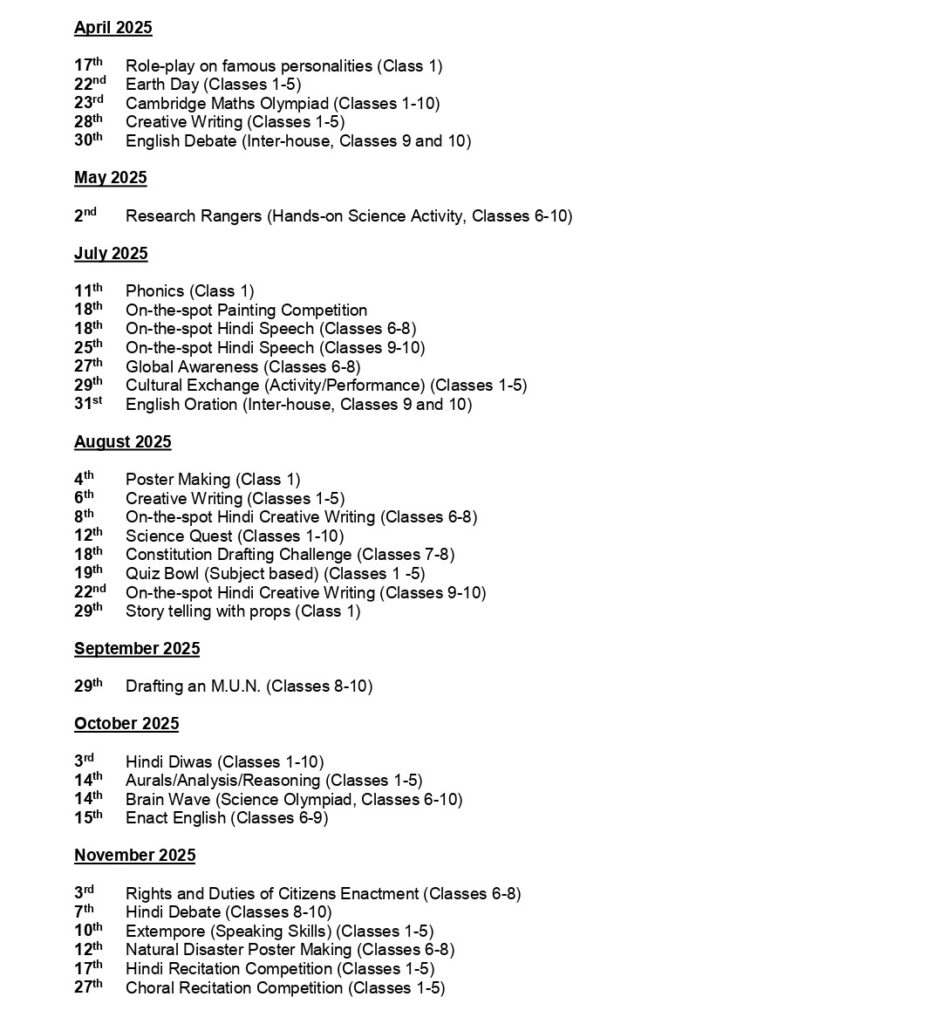 School Calendar - Methodist High School